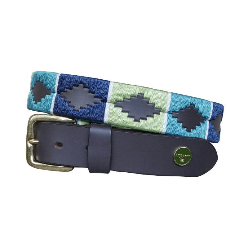 MORAGHI | Polo riem Costas | Navy, turquoise en groen