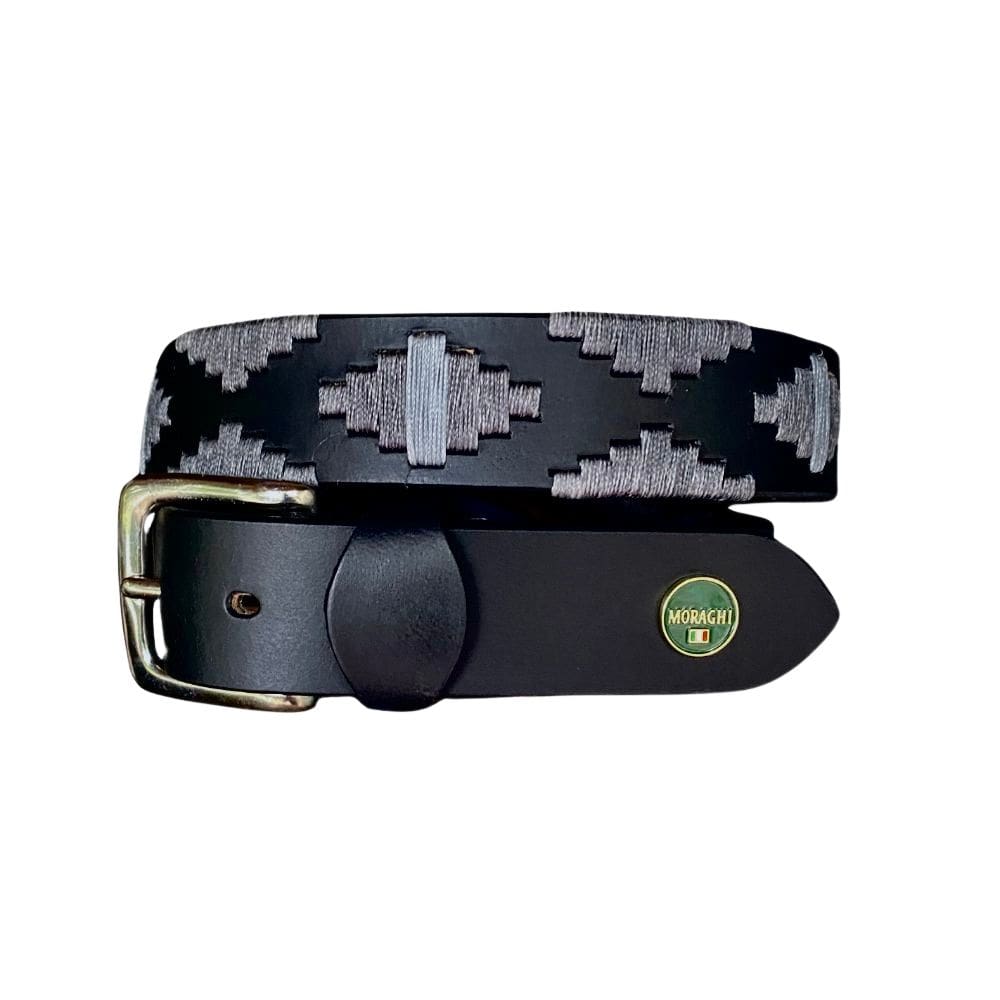 MORAGHI | Polo riem Domingo | zwart | grijs